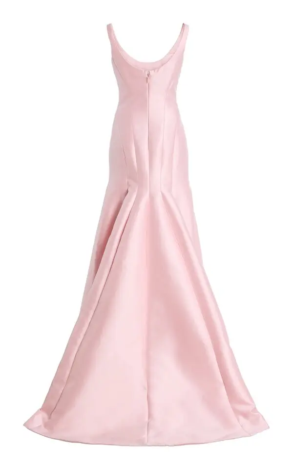Monique Lhuillier Scoop Neck Trumpet Gown