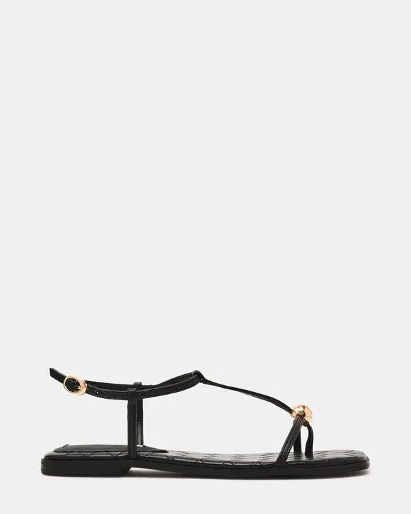 Steve Madden Ritzy Woven Thong Sandals - Black