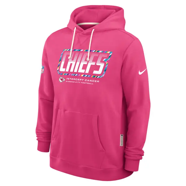 Nike Kansas City Chiefs Crucial Catch Sideline Standard Issue Dri-fit Nfl Pullover Hoodie - Pink