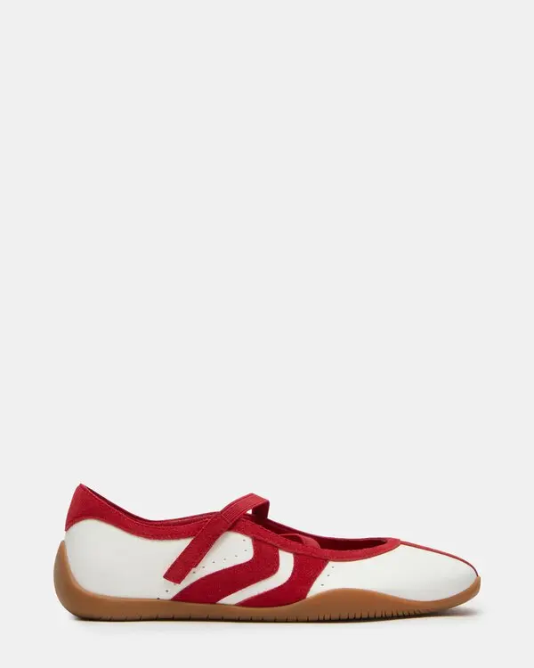 Steve Madden Pulse Ballet Sneakers - White/red