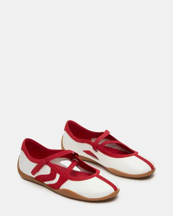 Steve Madden Pulse Ballet Sneakers - White/red