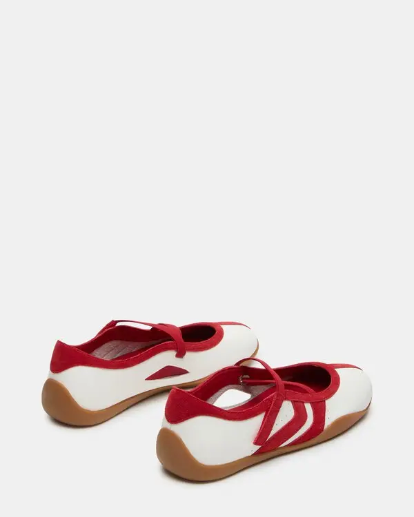 Steve Madden Pulse Ballet Sneakers - White/red