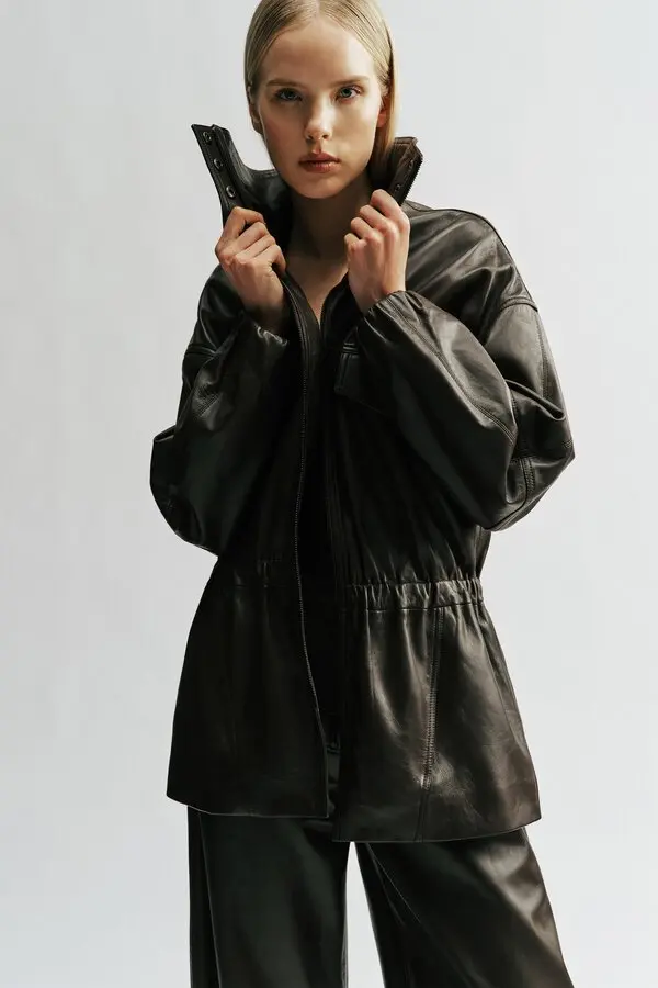 Bardot Anja Leather Jacket - Dark Choco