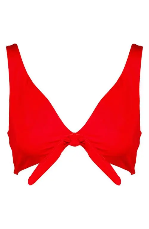CHERINA BEACHWEAR Stephany Plunge Neckfront-tie Bikini Top