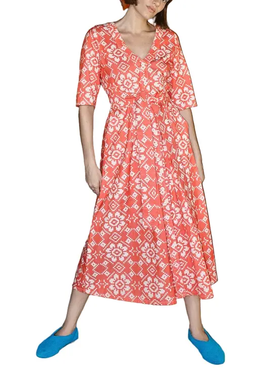 Ace & Jig Leelee Button Front V-neck Midi Dress - Love