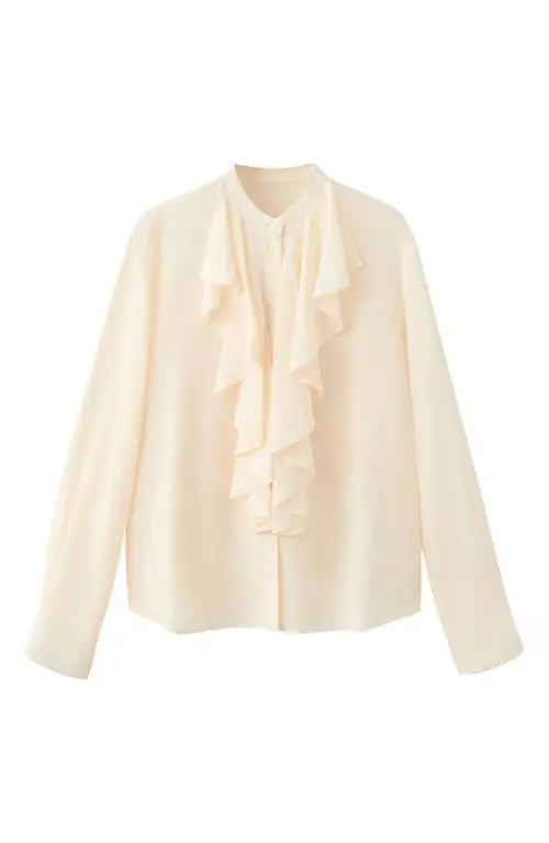 Mango Russo Ruffle Button Shirt