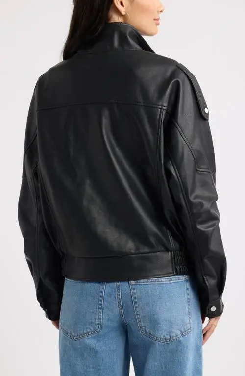 Bp. Funnel Neck Faux Leather Jacket