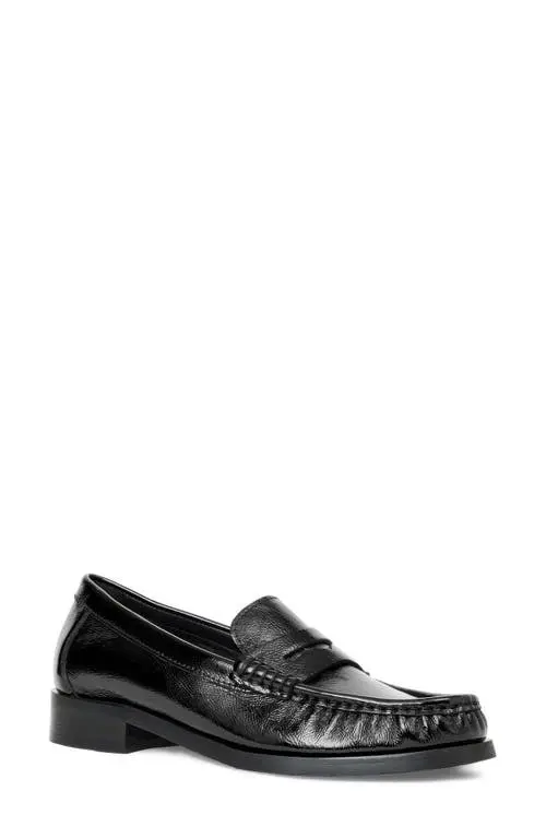 Aquatalia Tabitha Water Repellent Penny Loafer - Black Naplak