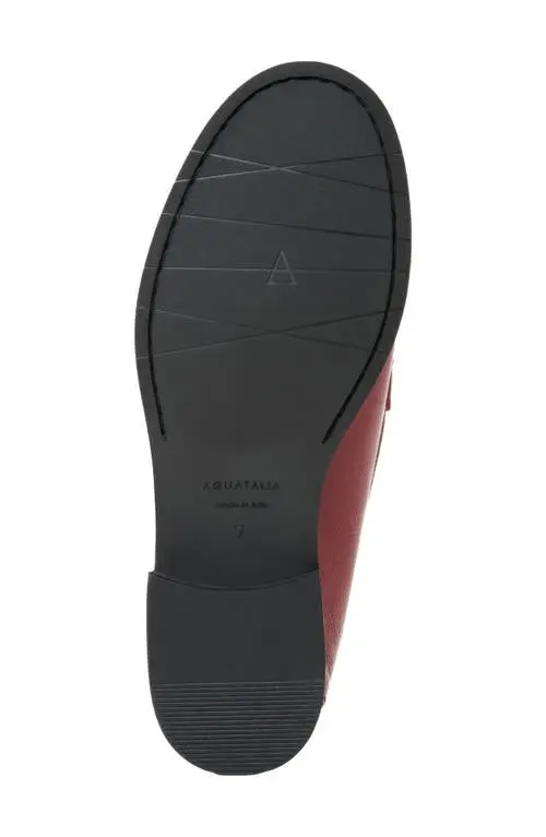 Aquatalia Tabitha Water Repellent Penny Loafer - Rouge Naplak