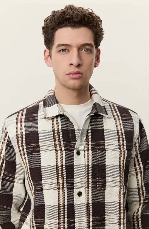 LES DEUX Structured Check Overshirt - Dark Sand