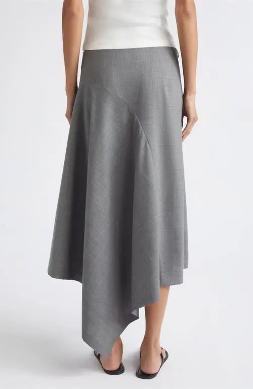 ST. AGNI Asymmetric Wool Midi Skirt