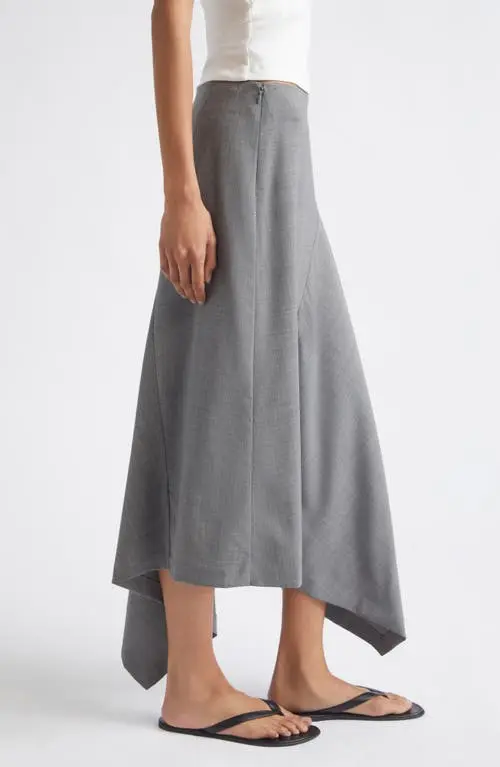 ST. AGNI Asymmetric Wool Midi Skirt