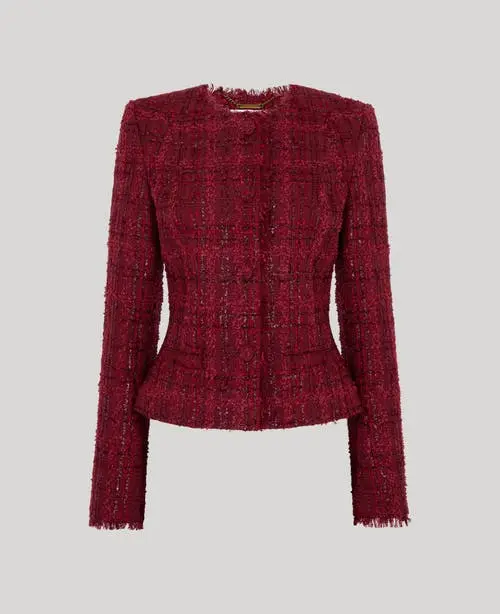 REALLY WILD CLOTHING Audrey Boucle Jacket - Wine