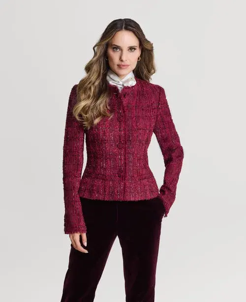 REALLY WILD CLOTHING Audrey Boucle Jacket - Wine