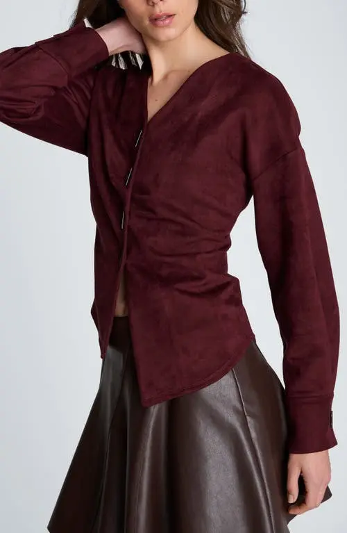 KENNETH COLE Asymmetrical Faux Suede Top