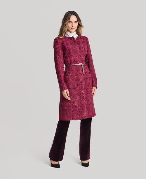 REALLY WILD CLOTHING Audrey Boucle Belted Coat