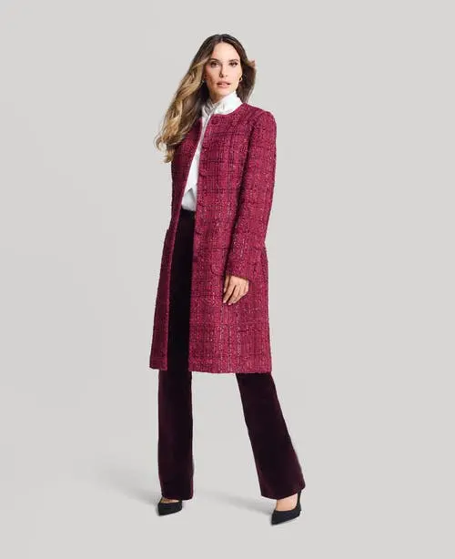 REALLY WILD CLOTHING Audrey Boucle Belted Coat