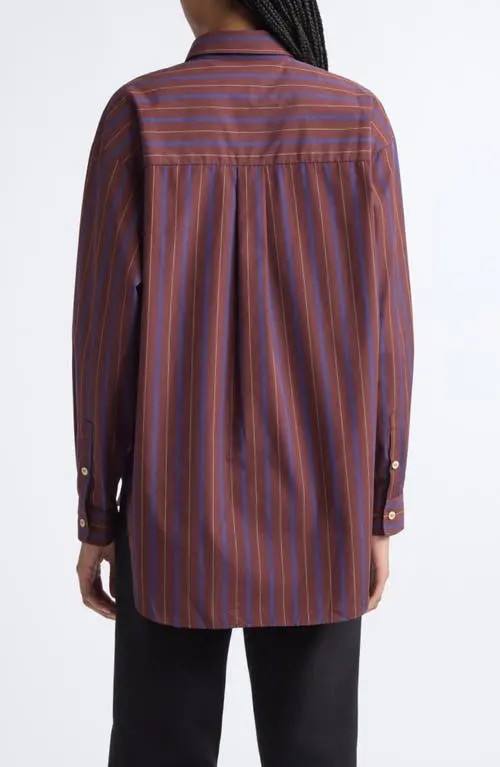 JAMIE HALLER The Essential Striped Long Sleeve Cotton & Silk Shirt
