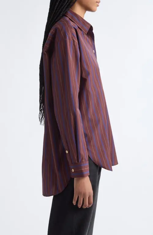 JAMIE HALLER The Essential Striped Long Sleeve Cotton & Silk Shirt