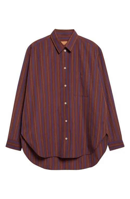 JAMIE HALLER The Essential Striped Long Sleeve Cotton & Silk Shirt