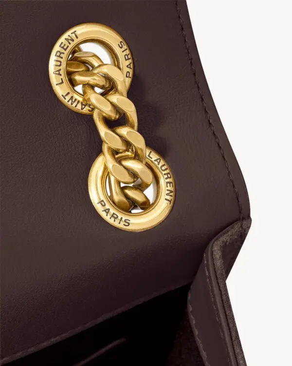 Saint Laurent Envelope Medium In Suede In Brown