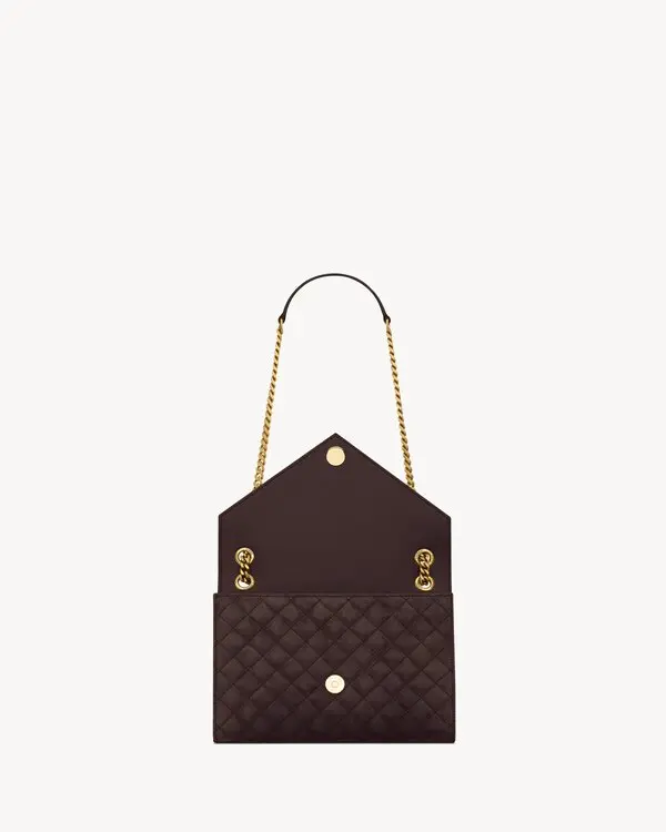 Saint Laurent Envelope Medium In Suede In Brown