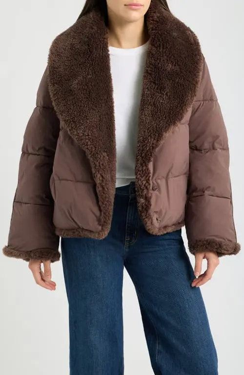 UGG Wylda Faux Fur Trim Puffer Jacket