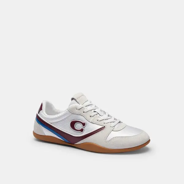 COACH Track Sneaker - White/dark Cherry