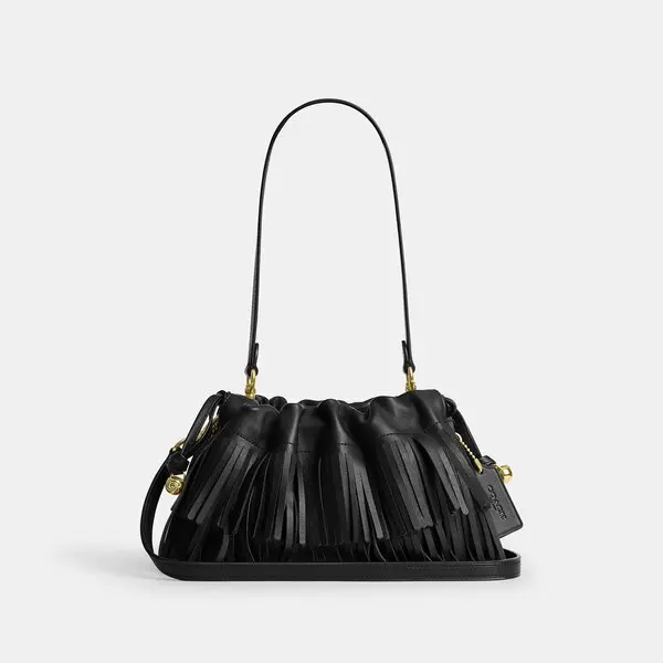 COACH OUTLET Faye Shoulder Bag With Fringe - Gold/black