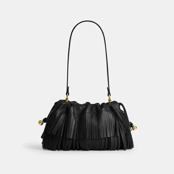 COACH OUTLET Faye Shoulder Bag With Fringe - Gold/black