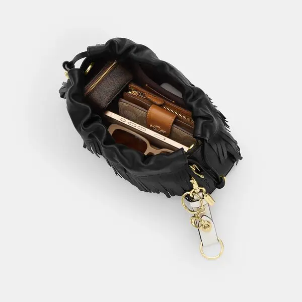COACH OUTLET Faye Shoulder Bag With Fringe - Gold/black