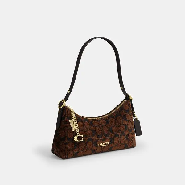 COACH OUTLET Emeilia Shoulder Bag In Signature Chenille - Gold/truffle