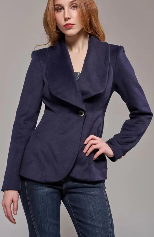 AZALEA WANG Liliane Wool Blazer With Faux Fur Collar