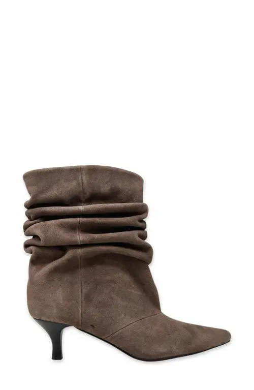 SHU SHOP Venetia Faux Leather Bootie - Brown Suede