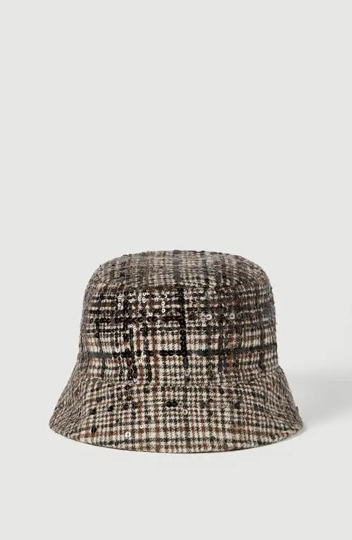 Brunello Cucinelli Water-resistant Checked Alpaca And Wool Bucket Hat With Dazzling Degradé Embroidery