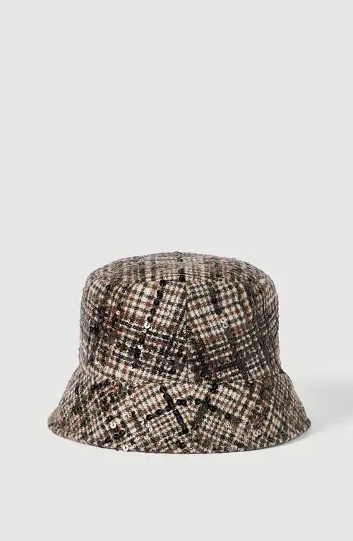Brunello Cucinelli Water-resistant Checked Alpaca And Wool Bucket Hat With Dazzling Degradé Embroidery