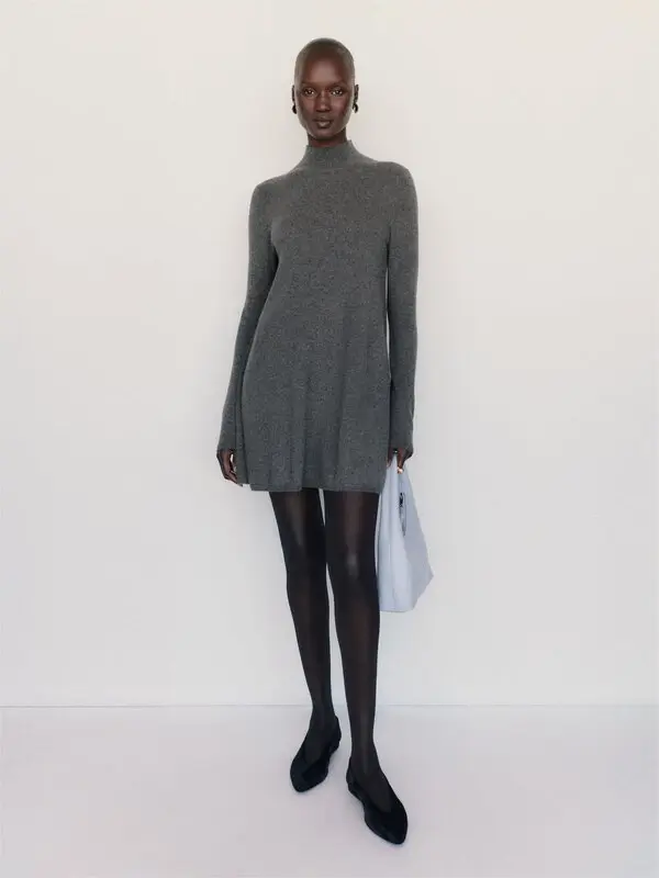 REFORMATION April Cashmere Turtleneck Mini Dress