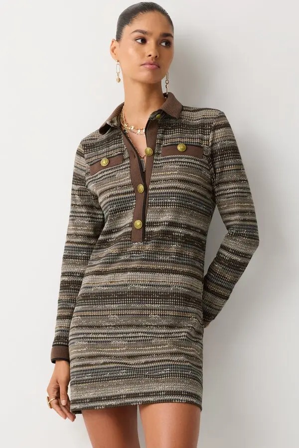 Ramy Brook Maria Printed Long Sleeve Mini Dress