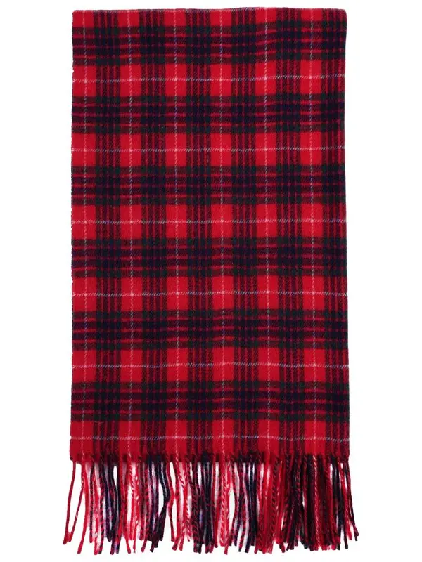 BARACUTA Tartan Wool-blend Scarf - Red