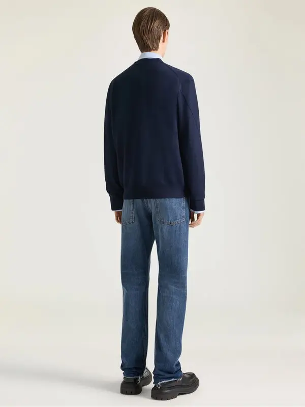 Givenchy Couture Seam Cardigan In Wool With Gros-grain Detail
