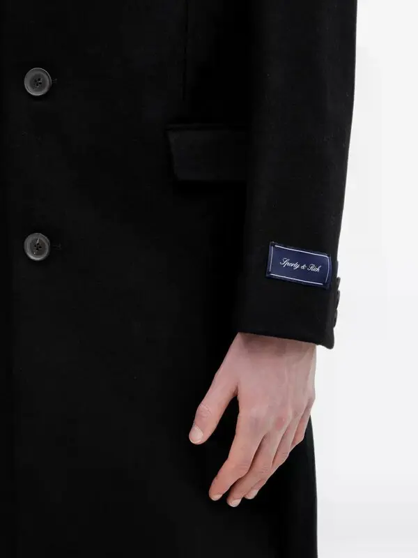 Sporty & Rich Logo-patch Single-breasted Coat
