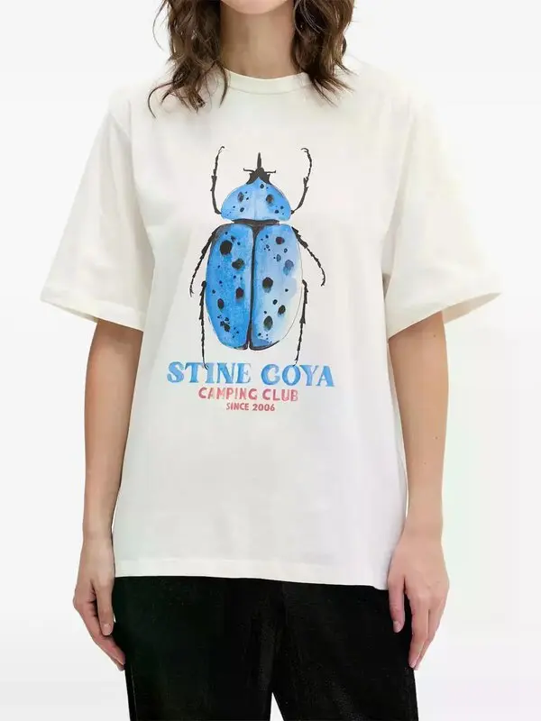 Stine Goya Beetle-print T-shirt - White