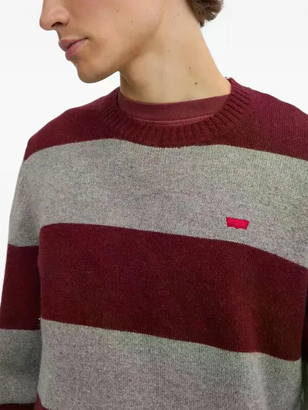 LEVI'S Original Housemark Striped Logo Sweater - Red