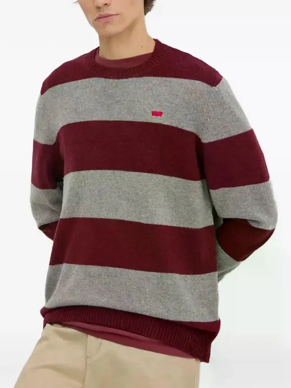 LEVI'S Original Housemark Striped Logo Sweater - Red