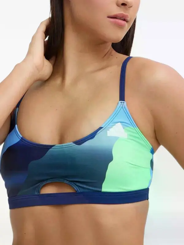 Adidas City Escape Camo Abstract-print Cut-out Bikini - Blue