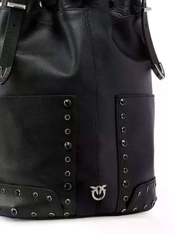 Pinko Studded Leather Bucket Bag