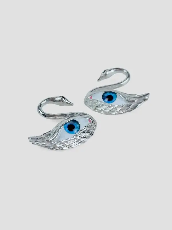 Vivetta Double Swan Mini Brooch - Argento