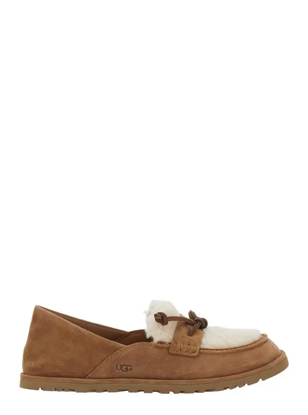 UGG Elegant Loafers With Rubber Sole And Leather Interior - Brown