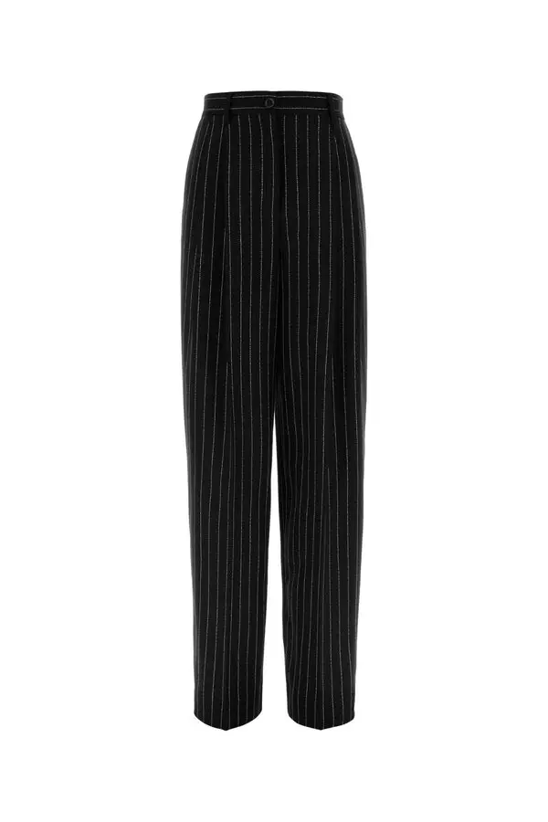 Dolce & Gabbana Embroidered Wool Striped Pants