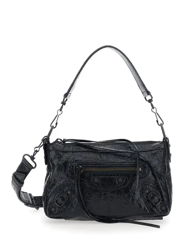 Balenciaga Mini Structured Shoulder Handbag - Black